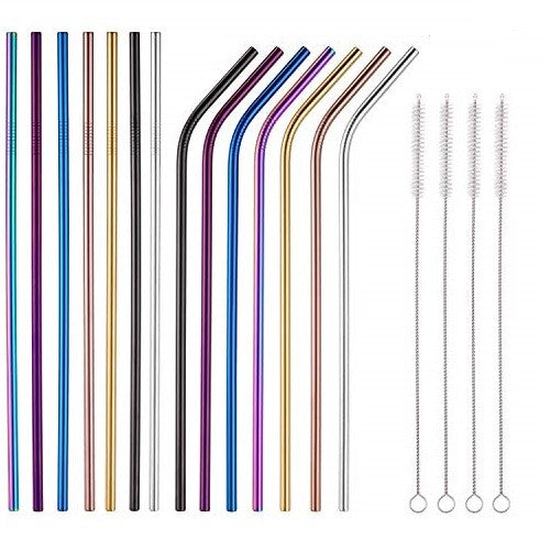 Single Stainless steel straw - Bent (6mm) - COLORED — Simply+Green ...
